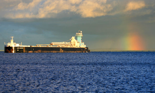 Tankerunder a rainbow , Upper Harbor, Marquette, Michigan, 21 September ...